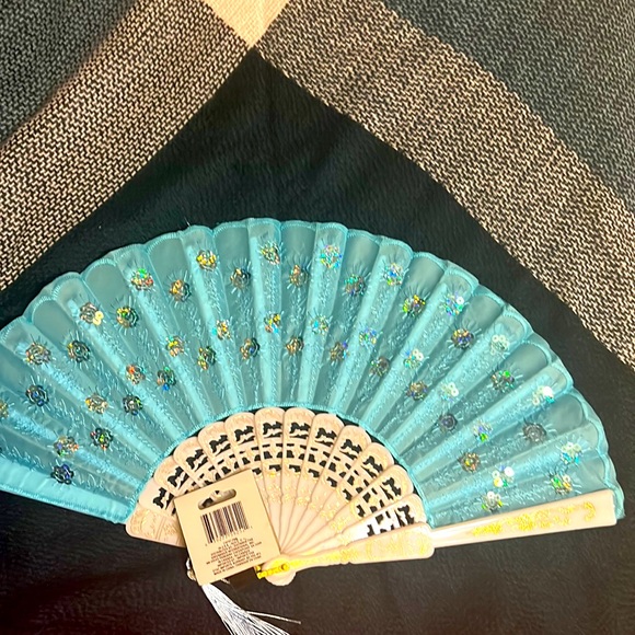 Accessories | Light Blue Victorian Style Hand Held Fan | Poshmark
